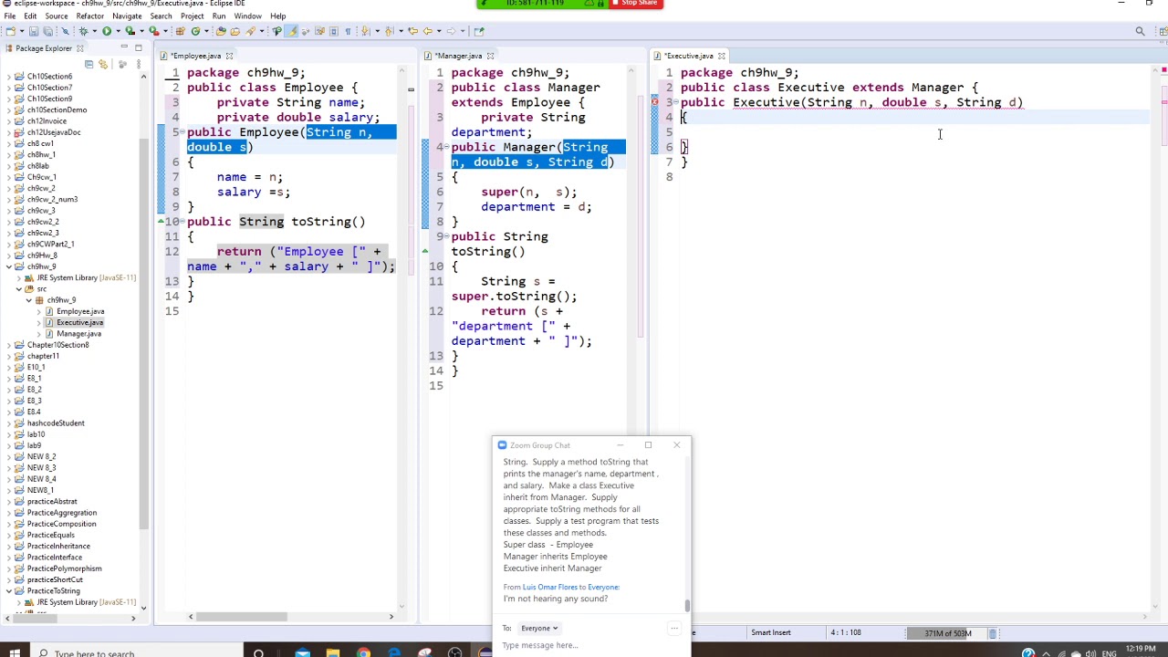 JAVA  Programming ch9 hw Multi level inheritance