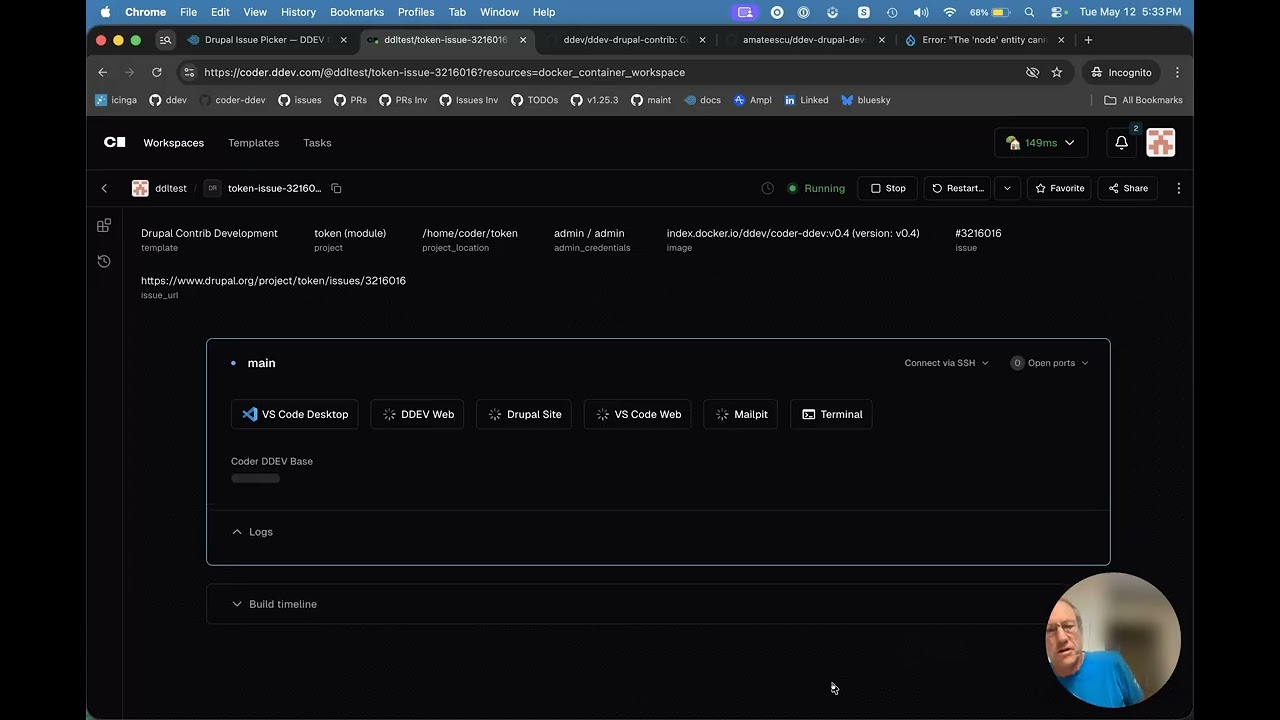 Drupal Issue Startup with coder ddev com