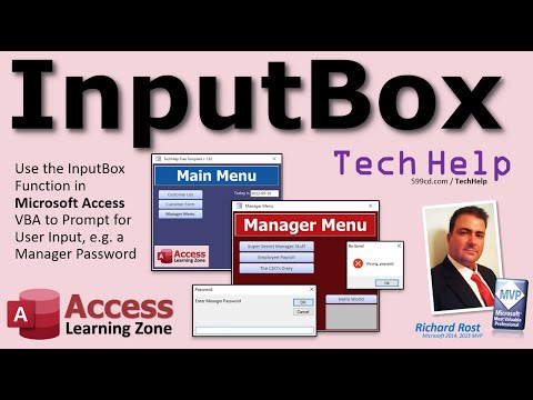 Use the InputBox Function in Microsoft Access VBA to Prompt for User Input, e.g. a Manager Password