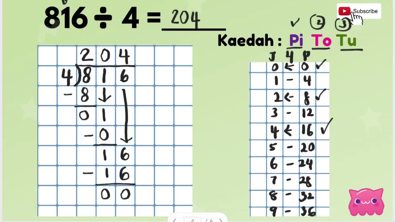 Matematik Tahun 3 - Bahagi dengan nombor 1 digit