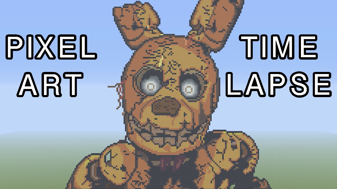 Minecraft Pixel Art Timelapse - Springtrap (FNAF 3)