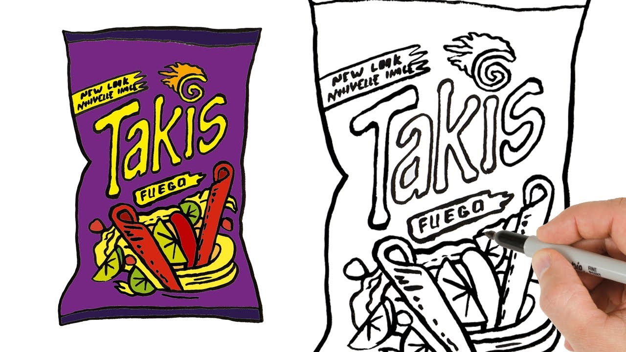 How to Draw Takis | Easy Food Drawing Tutorial