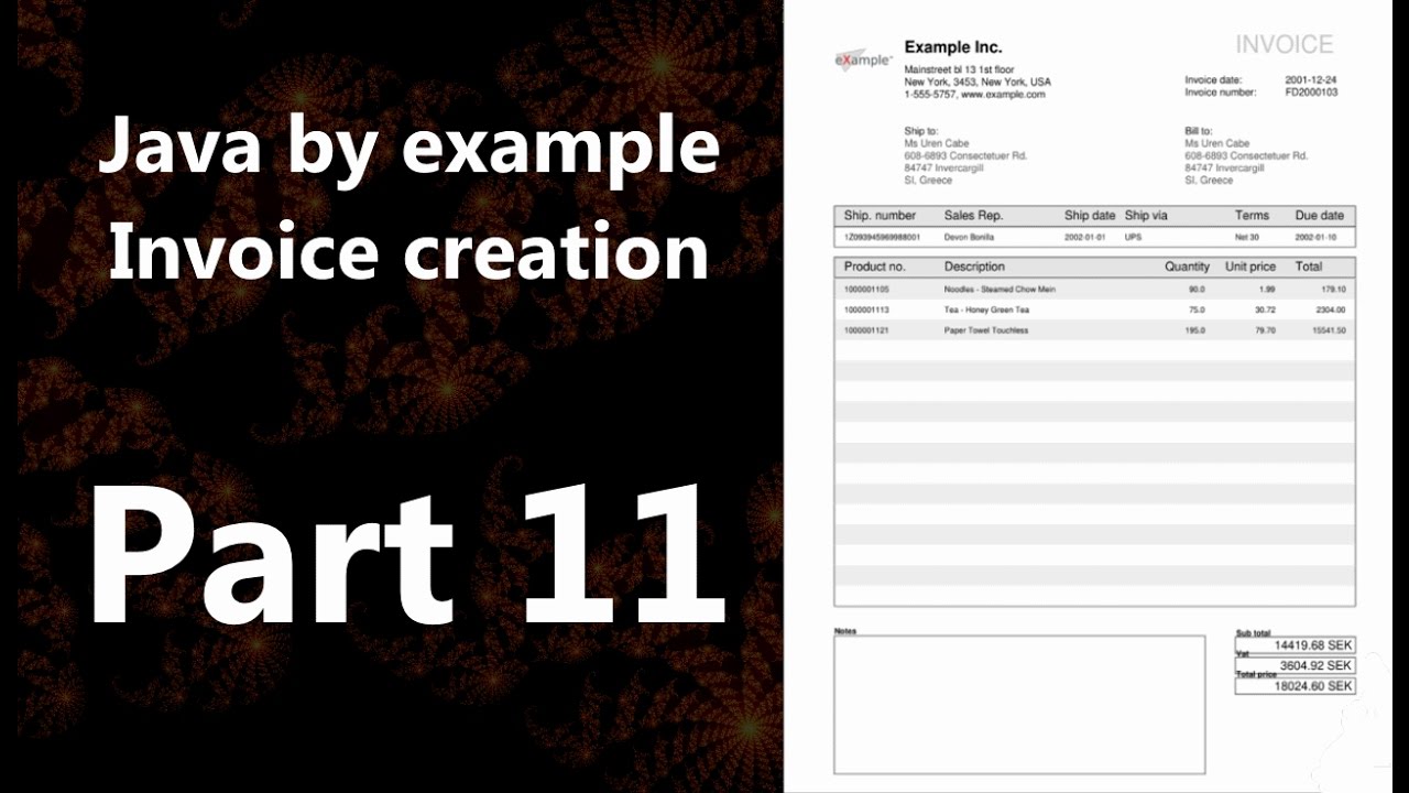 Invoice creation part 11 (Java by Example)