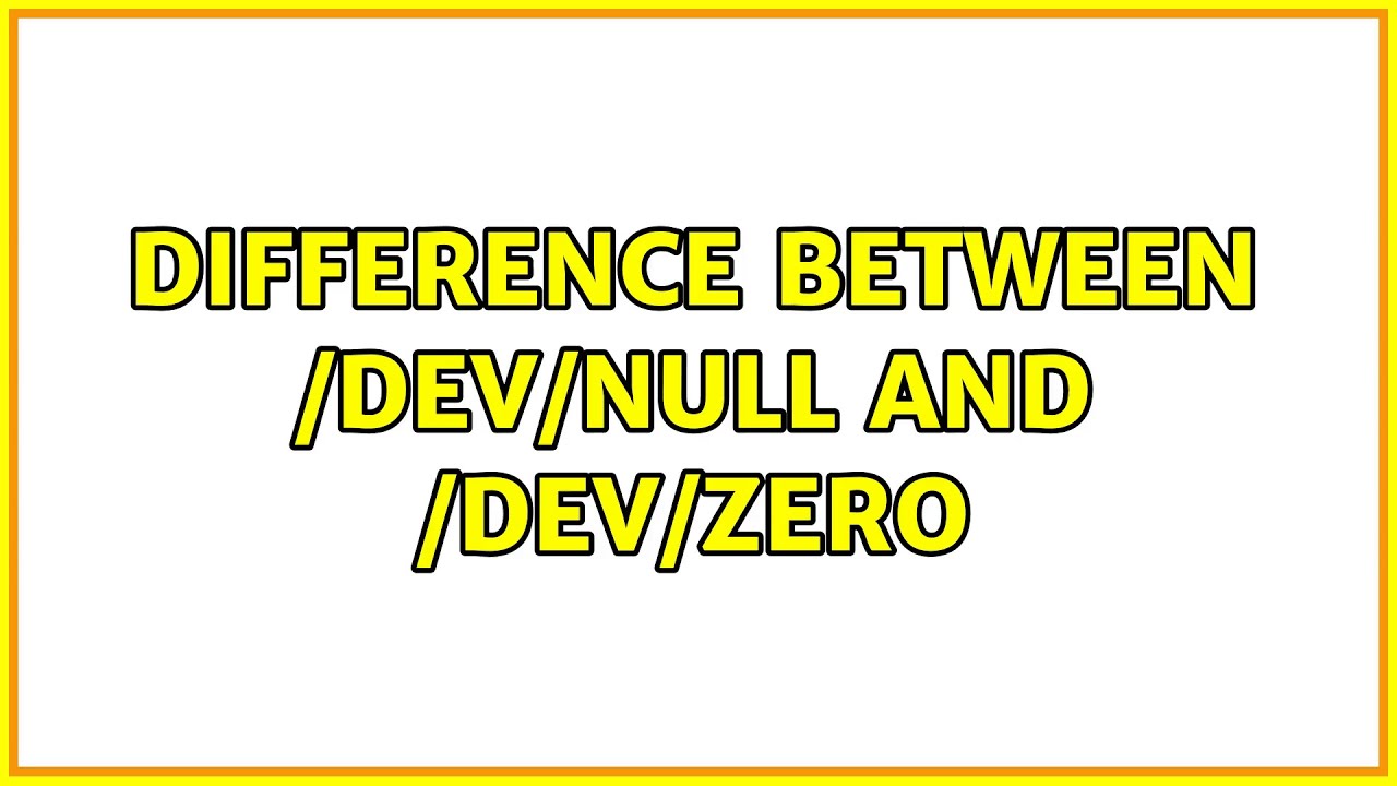 Difference between /dev/null and /dev/zero