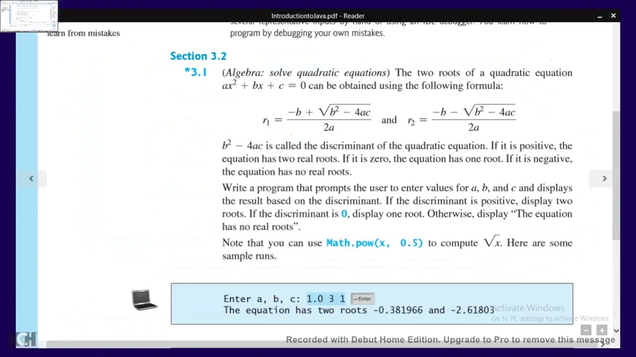 Introduction To Java Programming - Exercise 3 1a