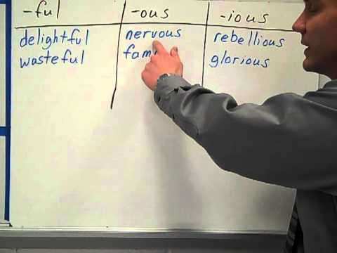 Suffixes -ful, -our, -ious lesson