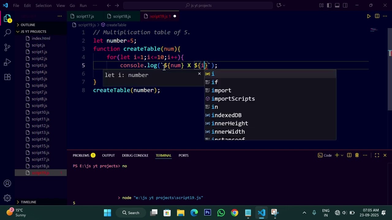 JavaScript Program to Print Multiplication Table | Beginner Tutorial
