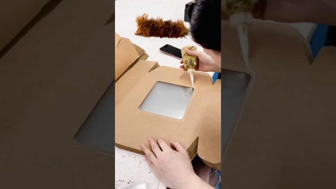 Factory daily! | Gluing Kraft Mailer Box with Window…🪟