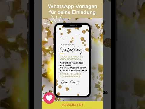 Digitale Einladungskarte - Konfetti - eCard - papierlose Einladung