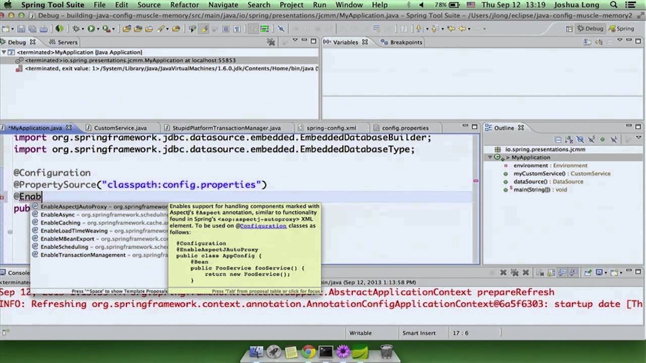 Building Your Java Configuration Muscle Memory