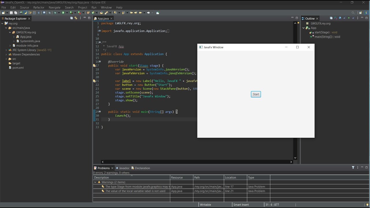 JavaFX and LWJGL 3