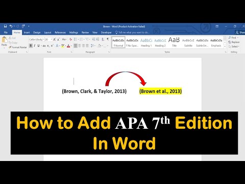 How to Add APA 7th Edition Reference Style to MS Word