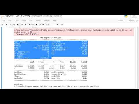 Regression using statsmodels ols and how to interpert