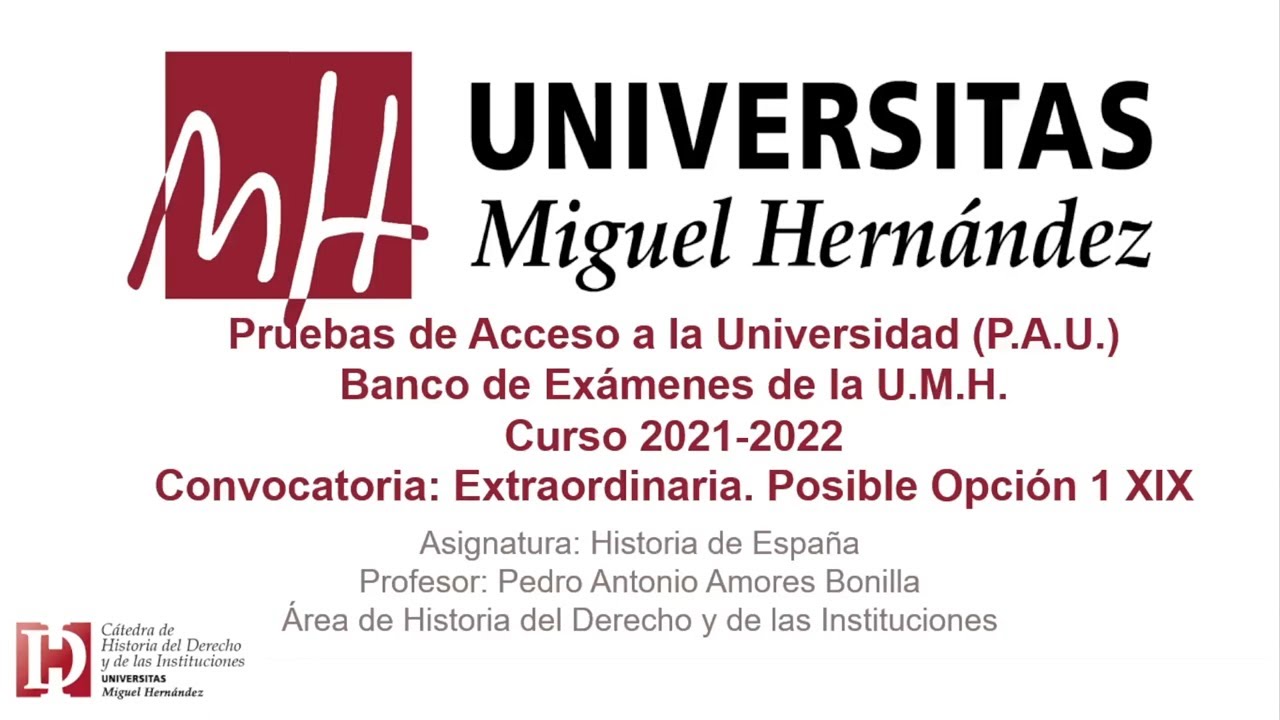 Historia de España: 2021-2022. Extraordinaria. Posible opción 1. Siglo XIX