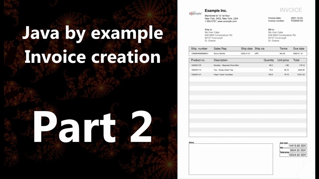 Invoice creation part 2 (Java by Example)