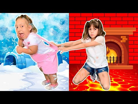 Maria Clara and Jessica and the funny story of HOT vs COLD - MC Divertida