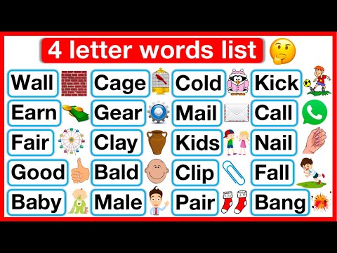 4 Letter Words List 🤔 | Phonics lesson 4 | Reading Words Lesson | Learn with examples