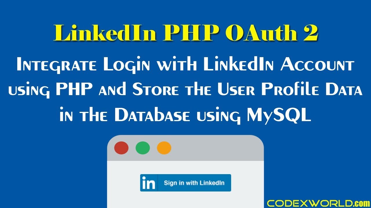 Login with LinkedIn API using PHP