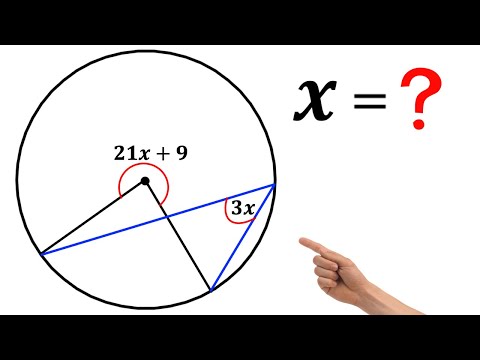 Solve for X in the Circle | Learn how to Solve this Tricky Geometry problem Quickly