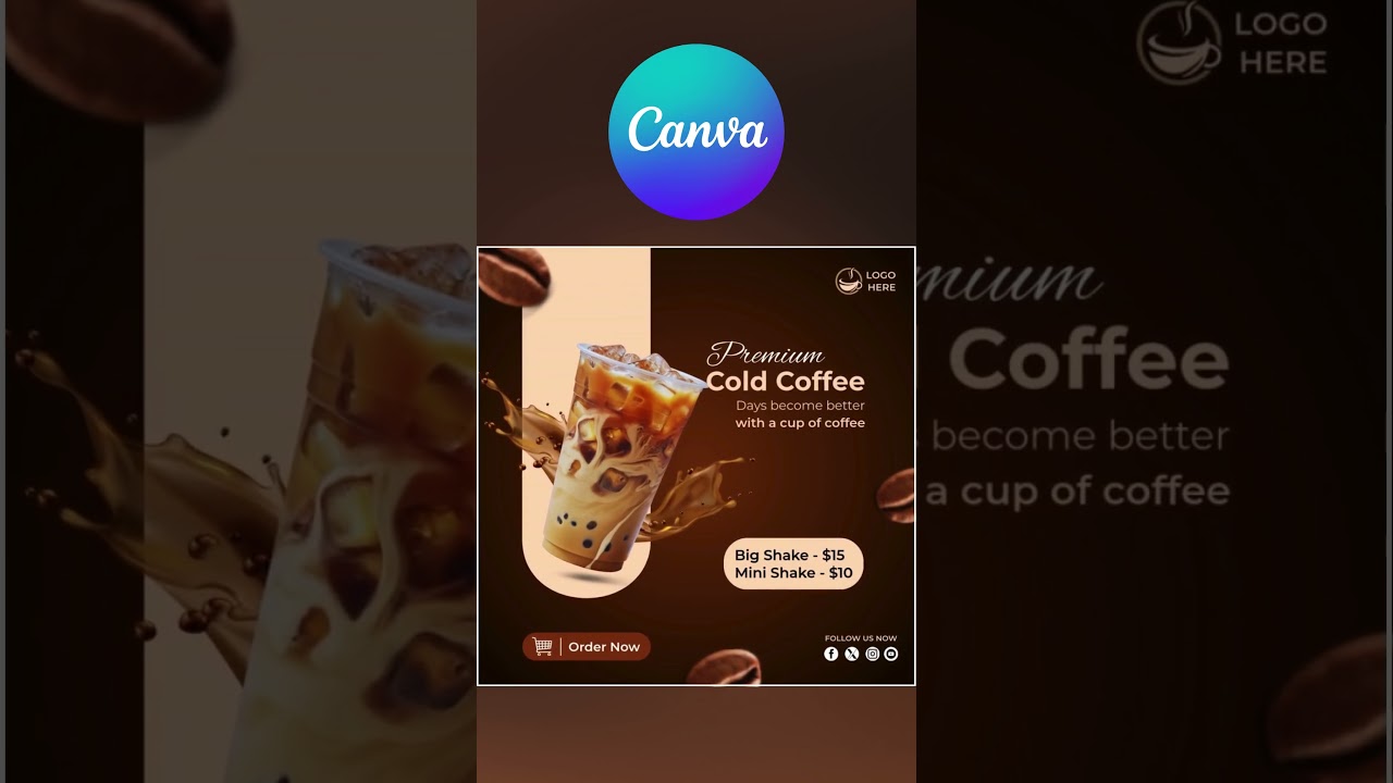 Cool Coffee Poster Design in Canva