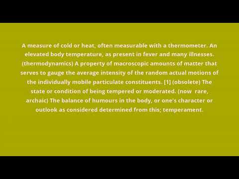 what is the meaning of temperature.