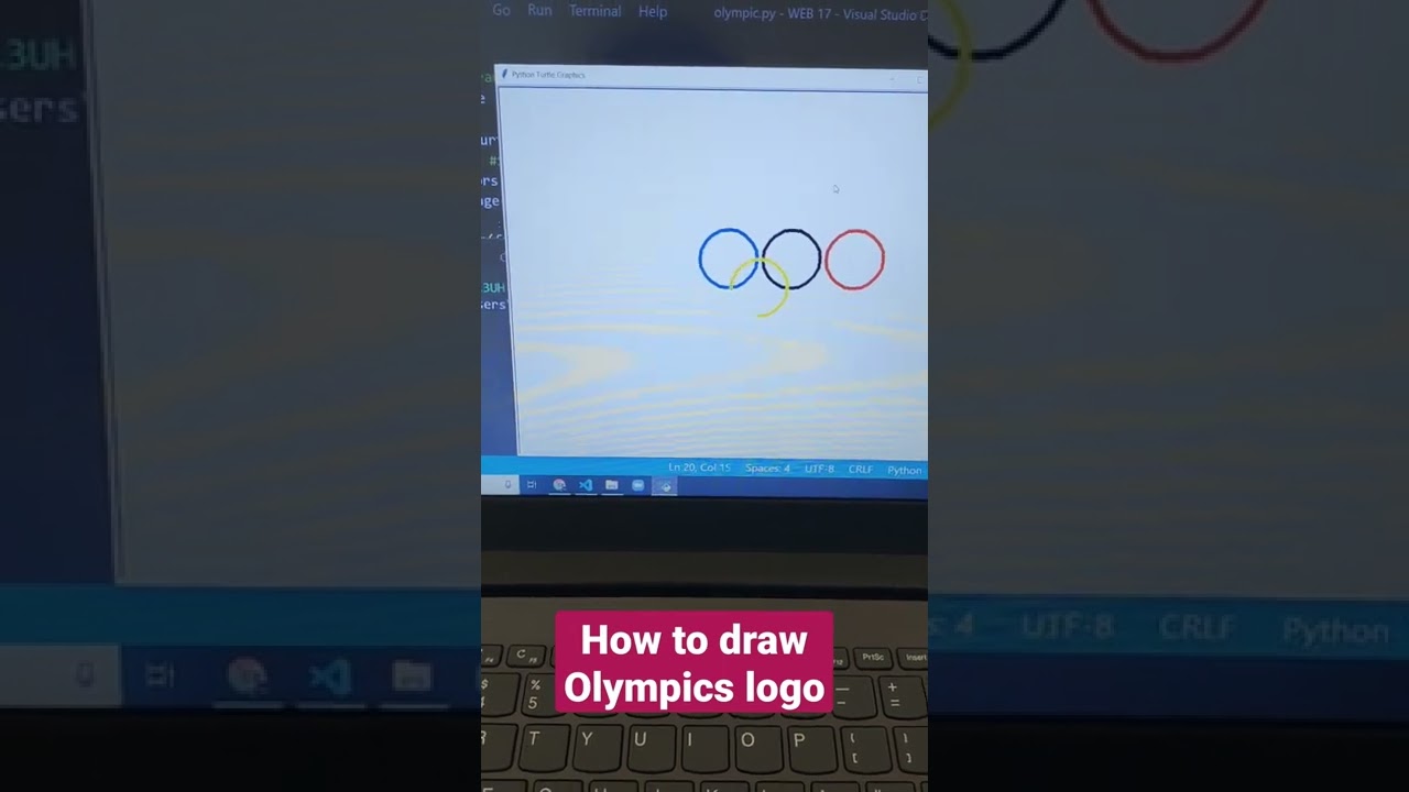 How to draw Olympics logo using python turtle #short #shorts #youtubeshorts #trending #python