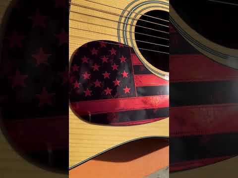 American Flag Acoustic Pickguard – Red Acrylic Mirror, Laser | Reverb