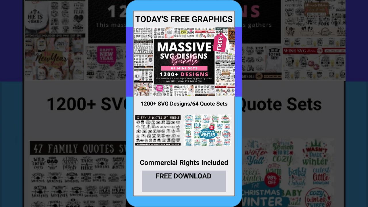 Today's free digital designs: Bundle of 1200+ SVG Designs