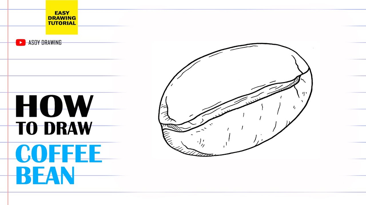 How to draw Coffee Bean Easy