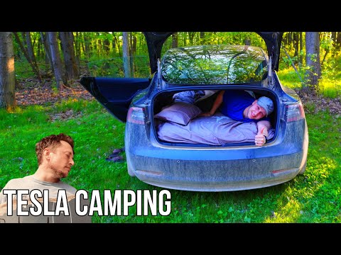 Camping in the Tesla Model 3! | Camp Mode | Is the 3 Big Enough? | ForMyTesla Mattress