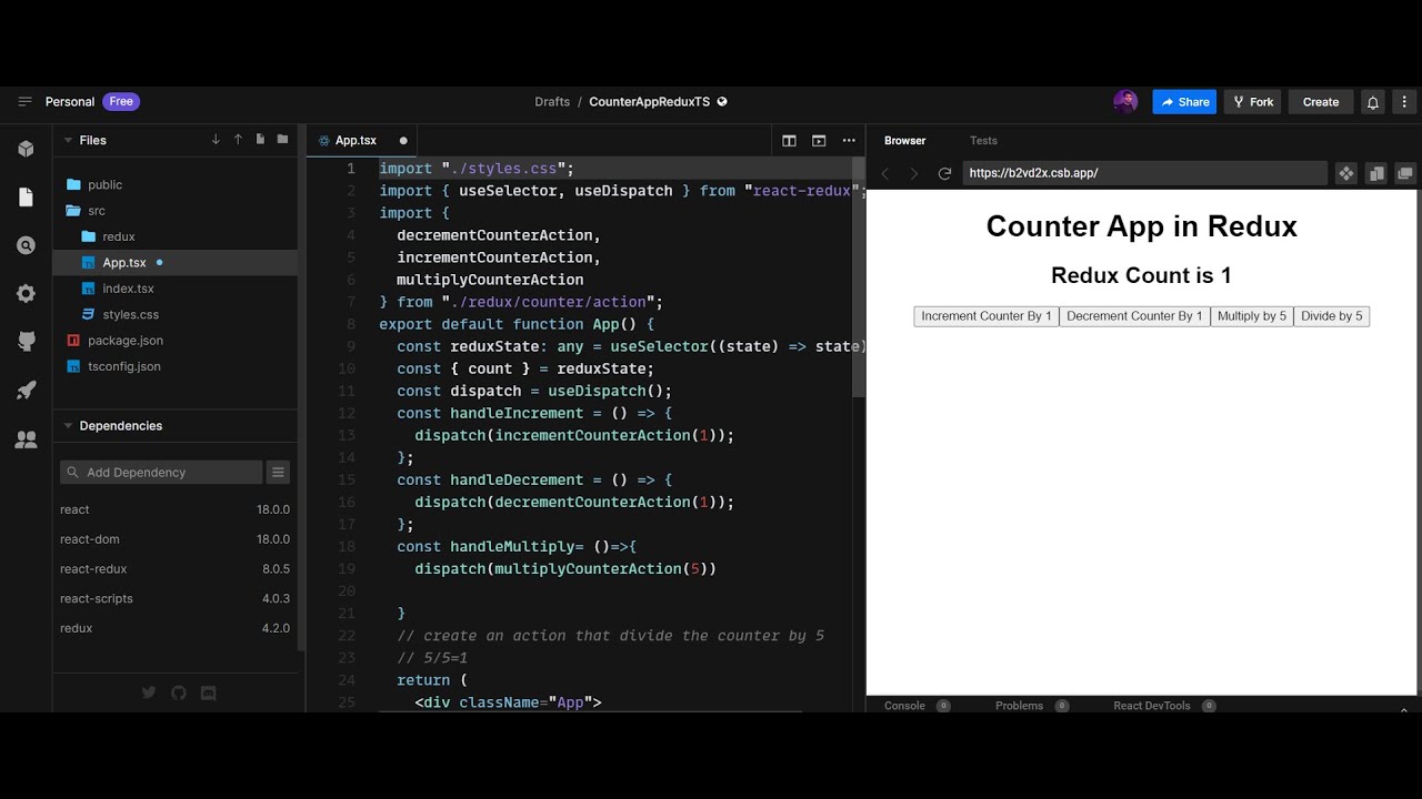 Learn react-redux by developing counter app
