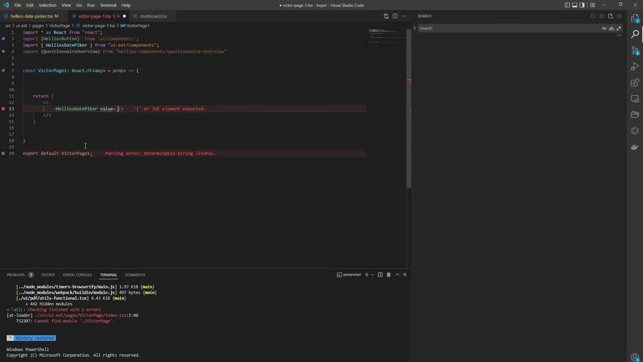 React and Typescript, TS2307 error, how to fix it - MISSING PROPERTIES
