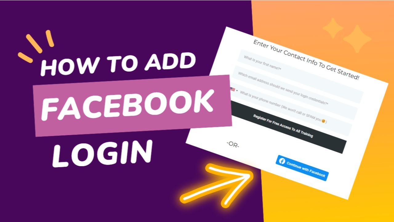 Add a Facebook login button to your High Level website #Elmessenger