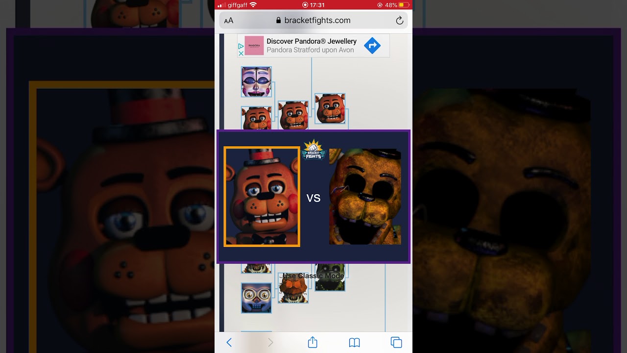 Fnaf characters bracket fight
