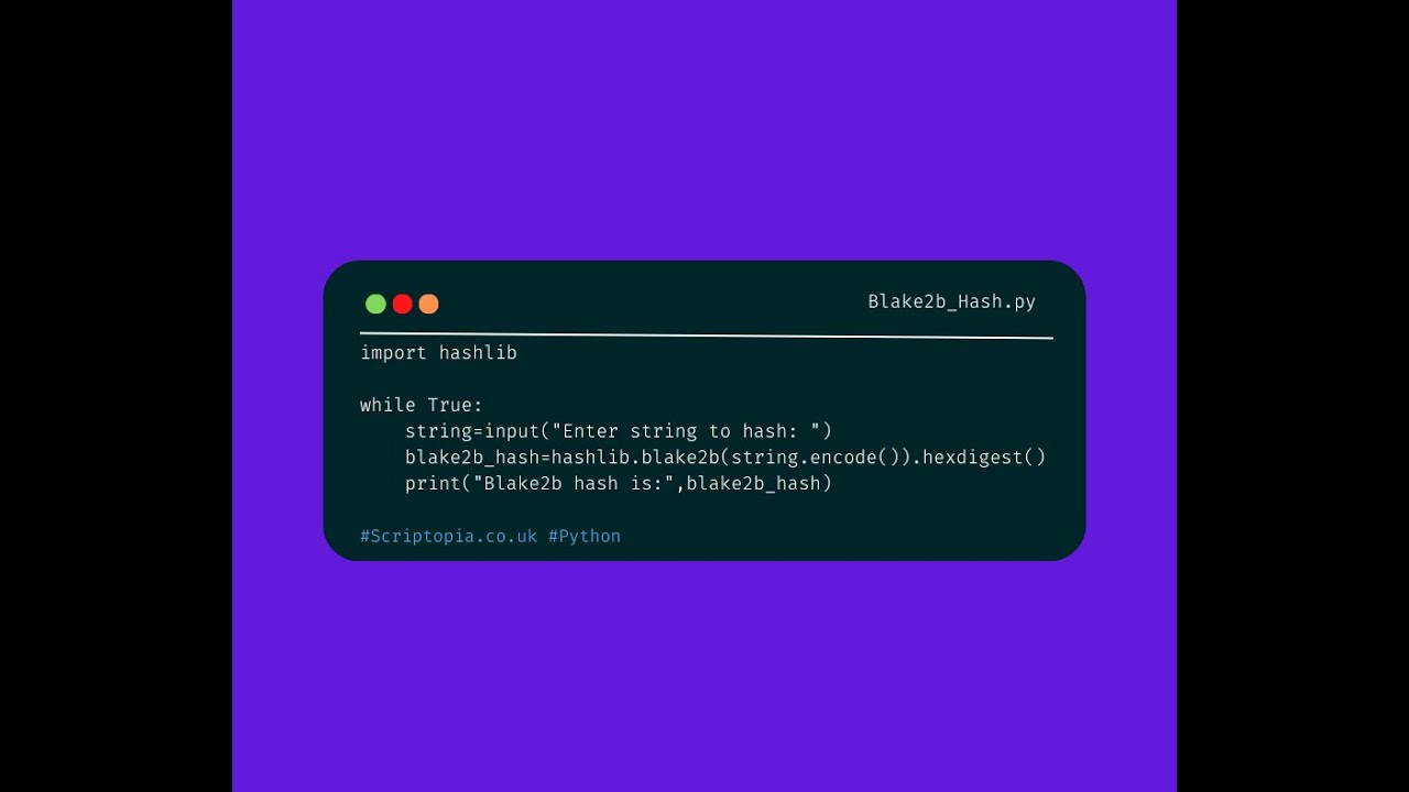 Python hashlib - BLAKE2b hash generator