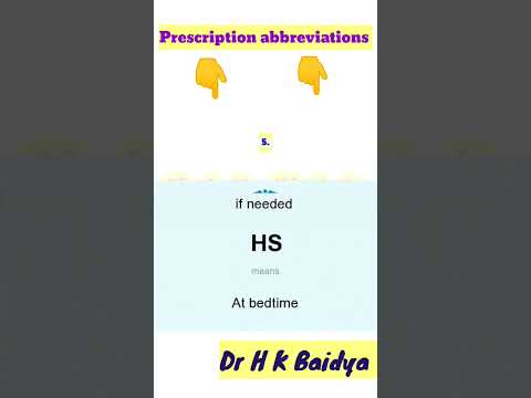 Some important Latin abbreviations and meaning of a prescription||Dr H K Baidya