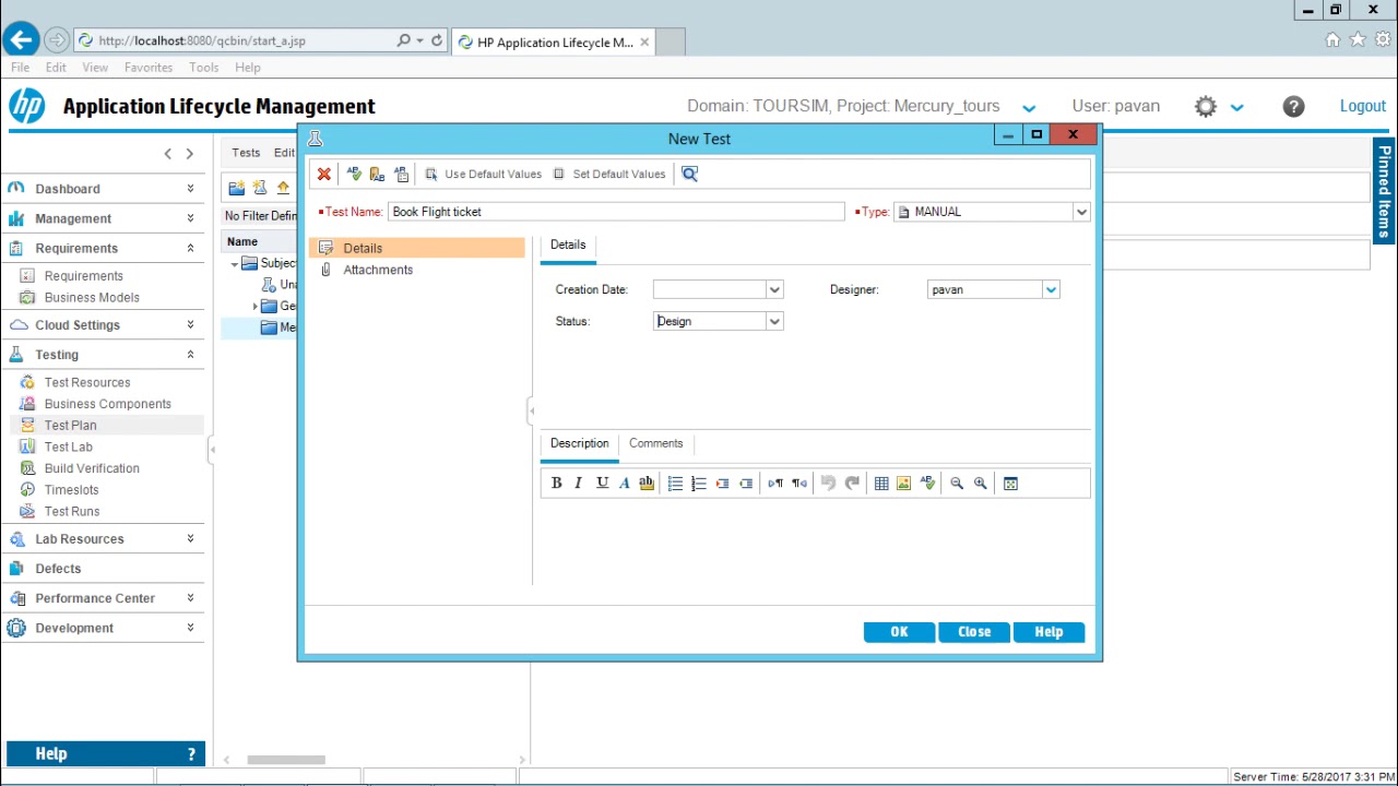 HP ALM - Create Test Case in Test Plan