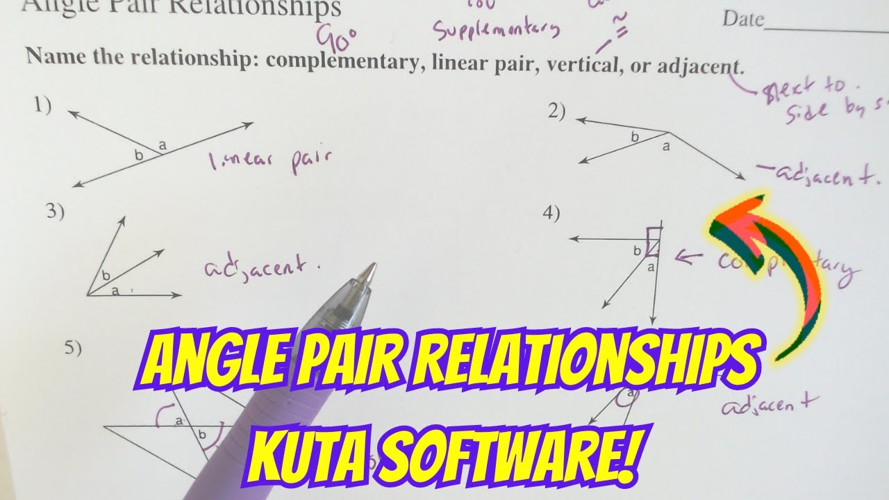 Angle Pair Relationships Kuta Software Infinite Geometry