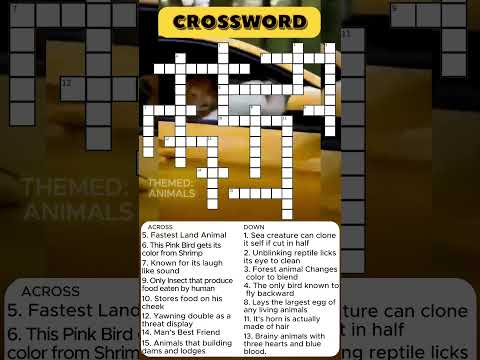 Crossword Animals #Crossword #knowledge #learn #animals #shorts