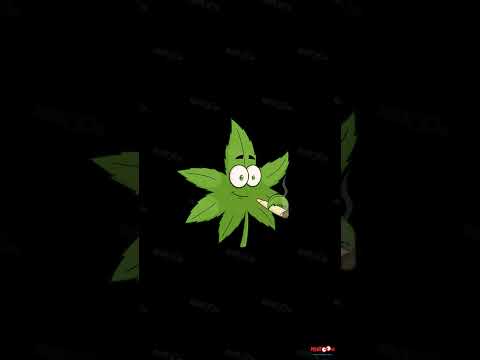Marijuana Leaf Cartoon Character Smoking A Joint