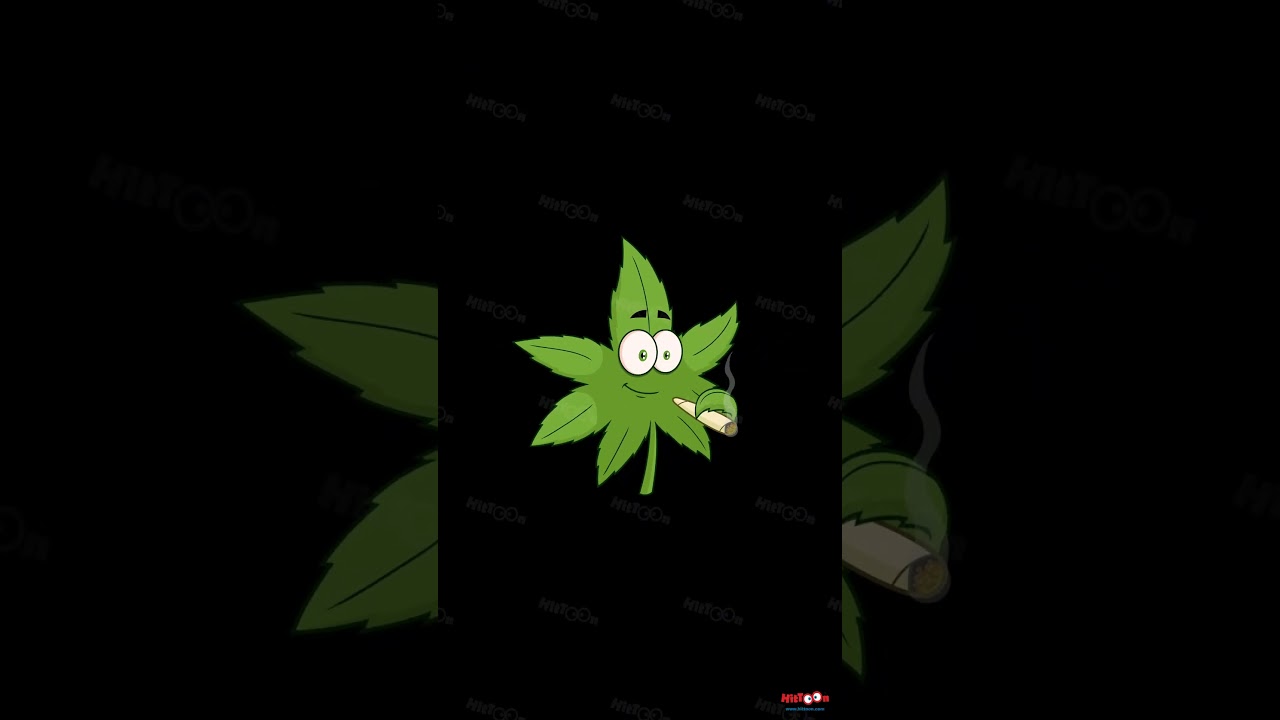 Marijuana Leaf Cartoon Character Smoking A Joint