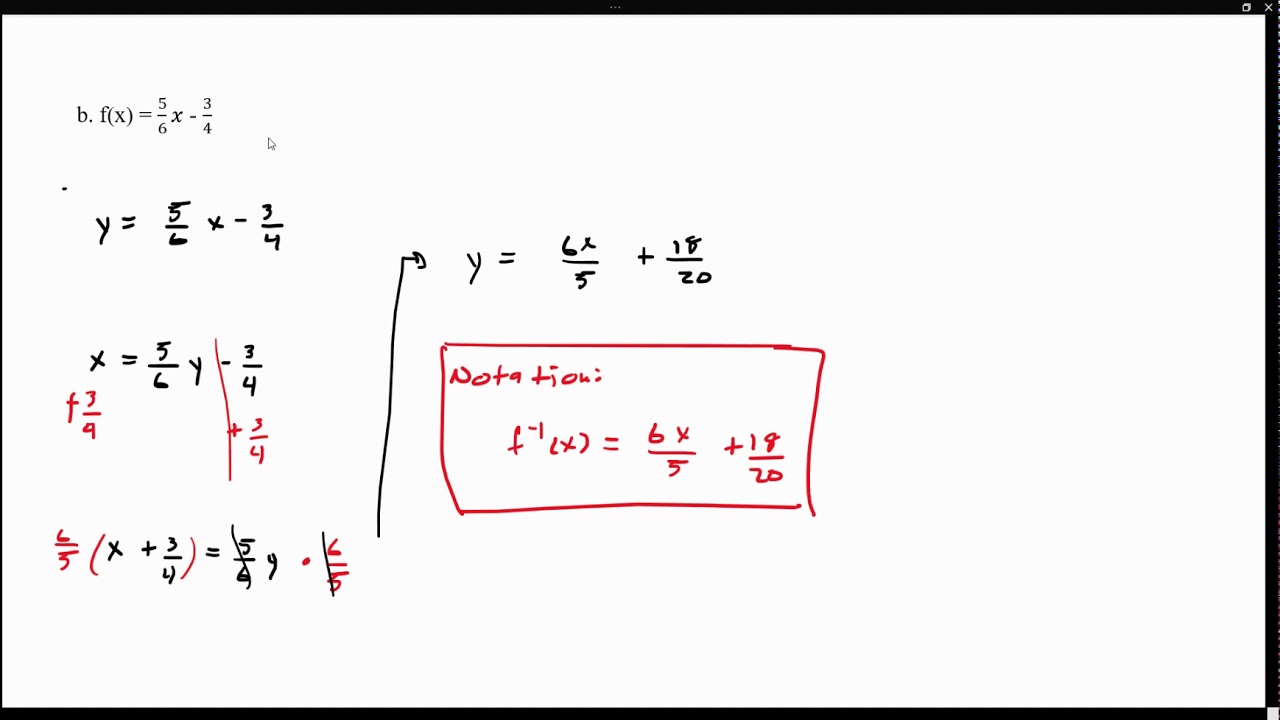 Finding Inverse Functions Algebraically - Pre Calculus