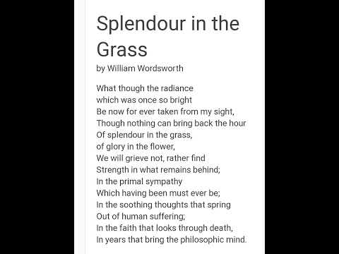 splendour in the grass William Wordsworth