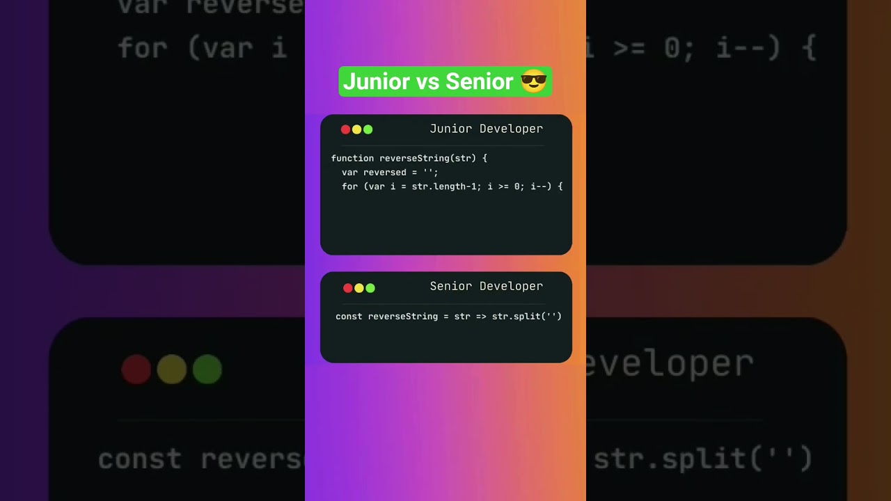 Junior Vs Senior Developer #programming #html #javascript #webdevelopment #html5 #webdesign  #css3