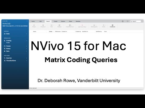 NVivo 15 for Mac: Matrix Coding Queries