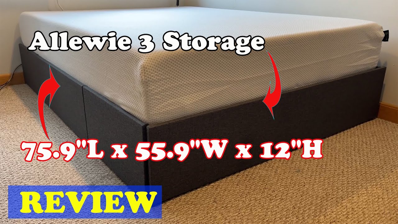 Allewie Full Size Platform Bed Frame with 3 Storage Drawers REVIEW