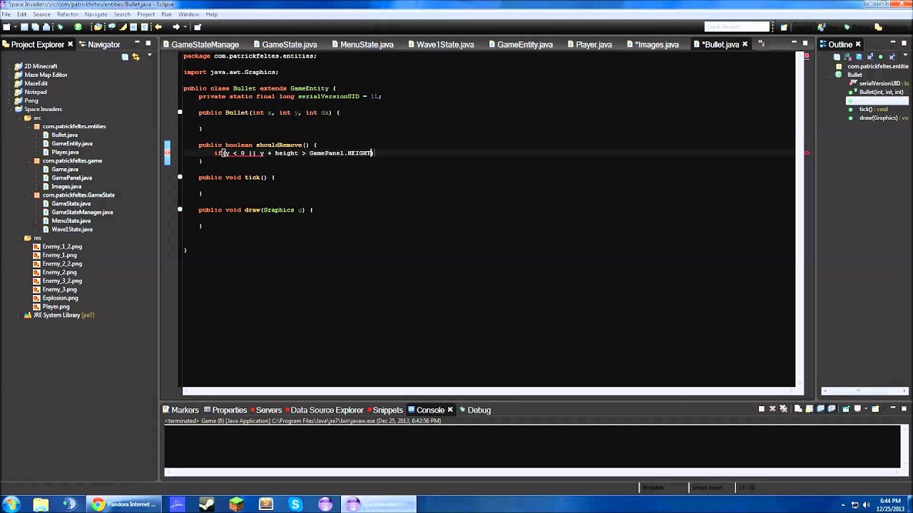 Java Programming Timelapse - Space Invaders