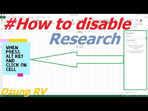 How to disable or enable The Research Task Pane in Microsoft Excel by Visual Application