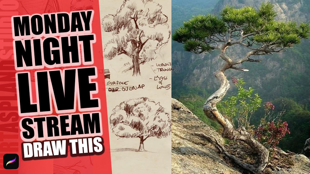 Learn how to draw trees realistically and cartoon anime style using Procreate.