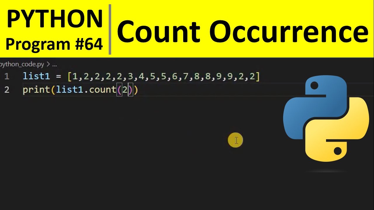Python Program #64 - Count Occurrence of an Item in a List in Python
